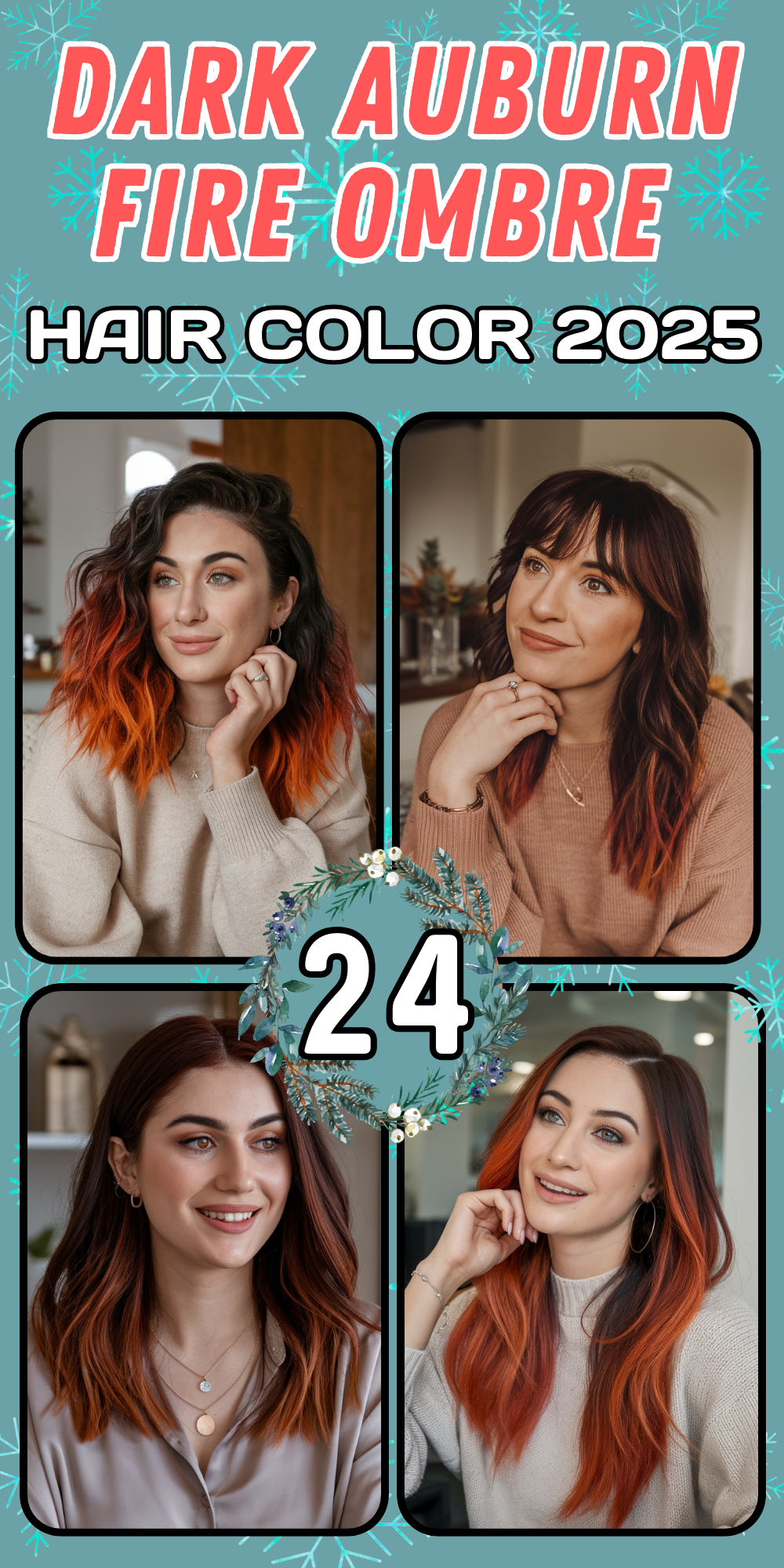 24 Ideas For Dark Auburn Fire Ombre Hair Color 2025 – Trendy And Bold ...