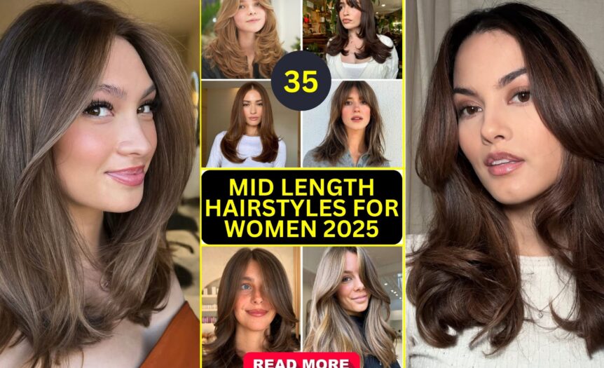 35 Mid-Length Hairstyles For Women 2025 – Trendy Layered Cuts, Curtain ...